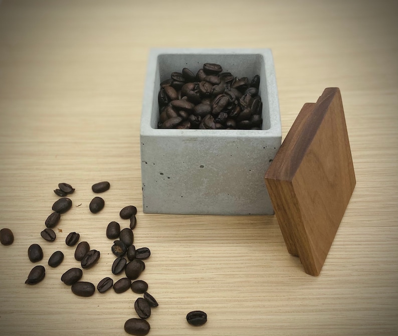 Concrete and Walnut Lid Square Box - Etsy