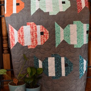 Chuckles the Fish, Crib Size Quilt, Blue Water Minky Back and Fun ...