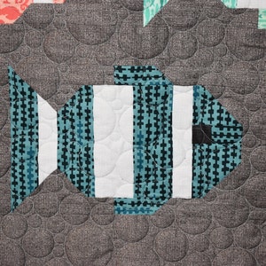 Chuckles the Fish, Crib Size Quilt, Blue Water Minky Back and Fun ...