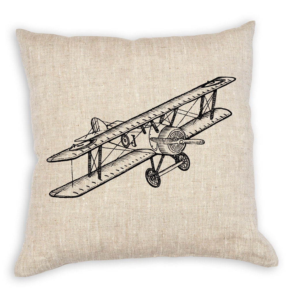 Biplane Style Vintage Airplane Ink Drawing Clipart Ready for Printing ...