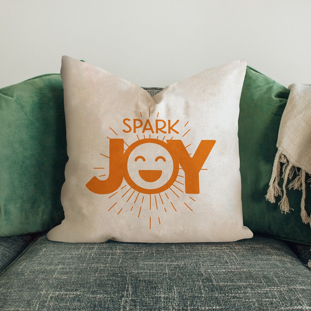 SVG Spark Joy With Sparklers and a Happy Emoji Face, Vector Cricut ...