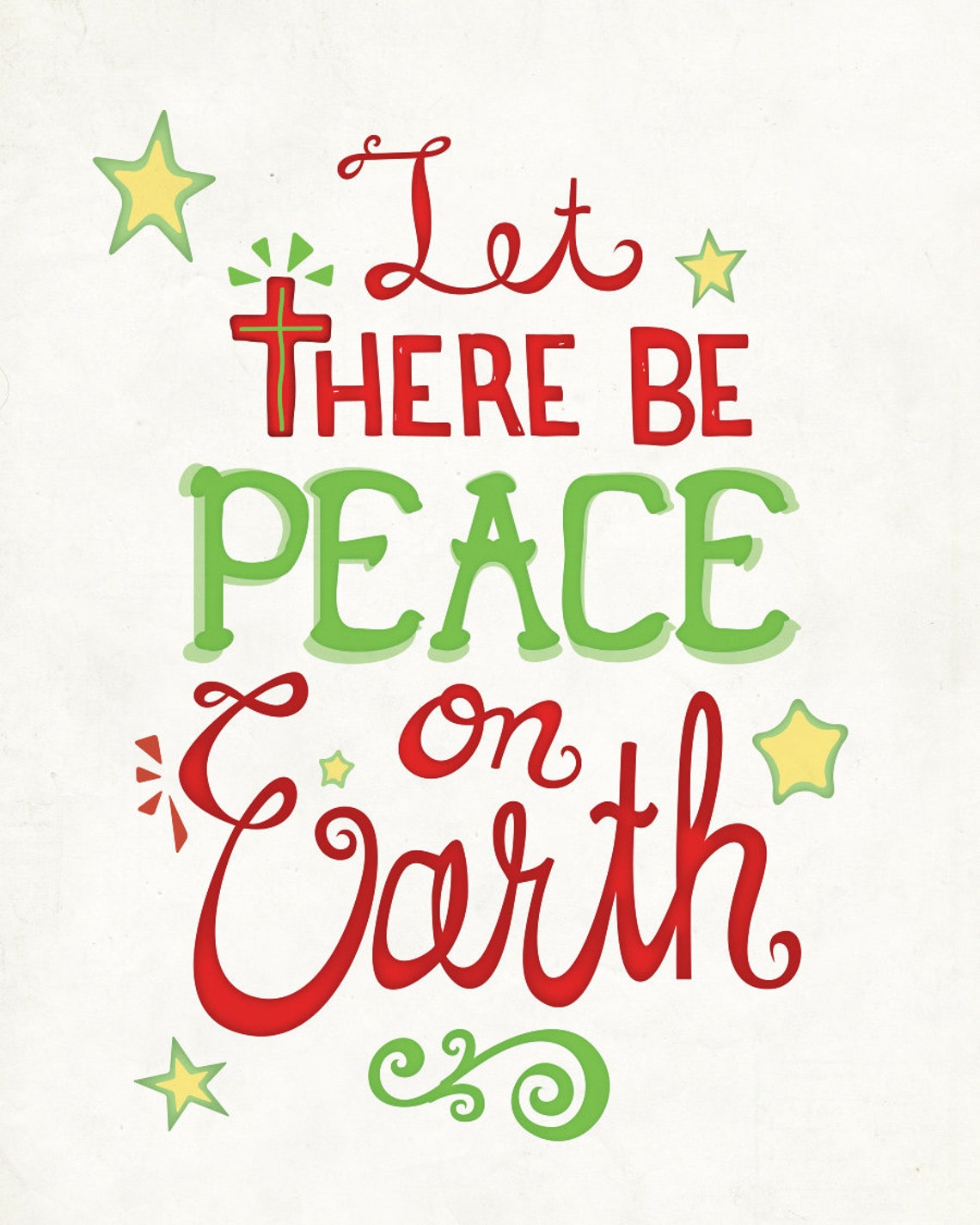 Let There Be Peace on Earth A, 8x10, Christmas Printable, Holiday Art ...