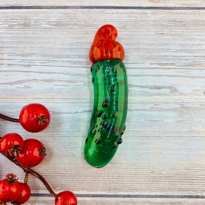 Pickle Ornament Christmas Ornament Handmade Ornament Glass - Etsy