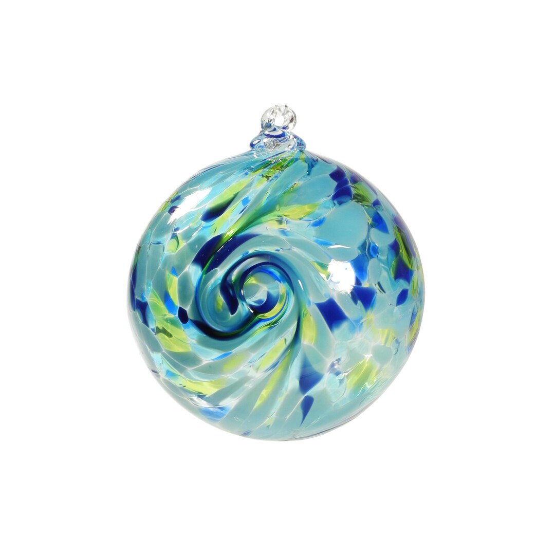Hand Blown Glass Friendship Ball Ornament: Large 4" Decorative Bauble ...