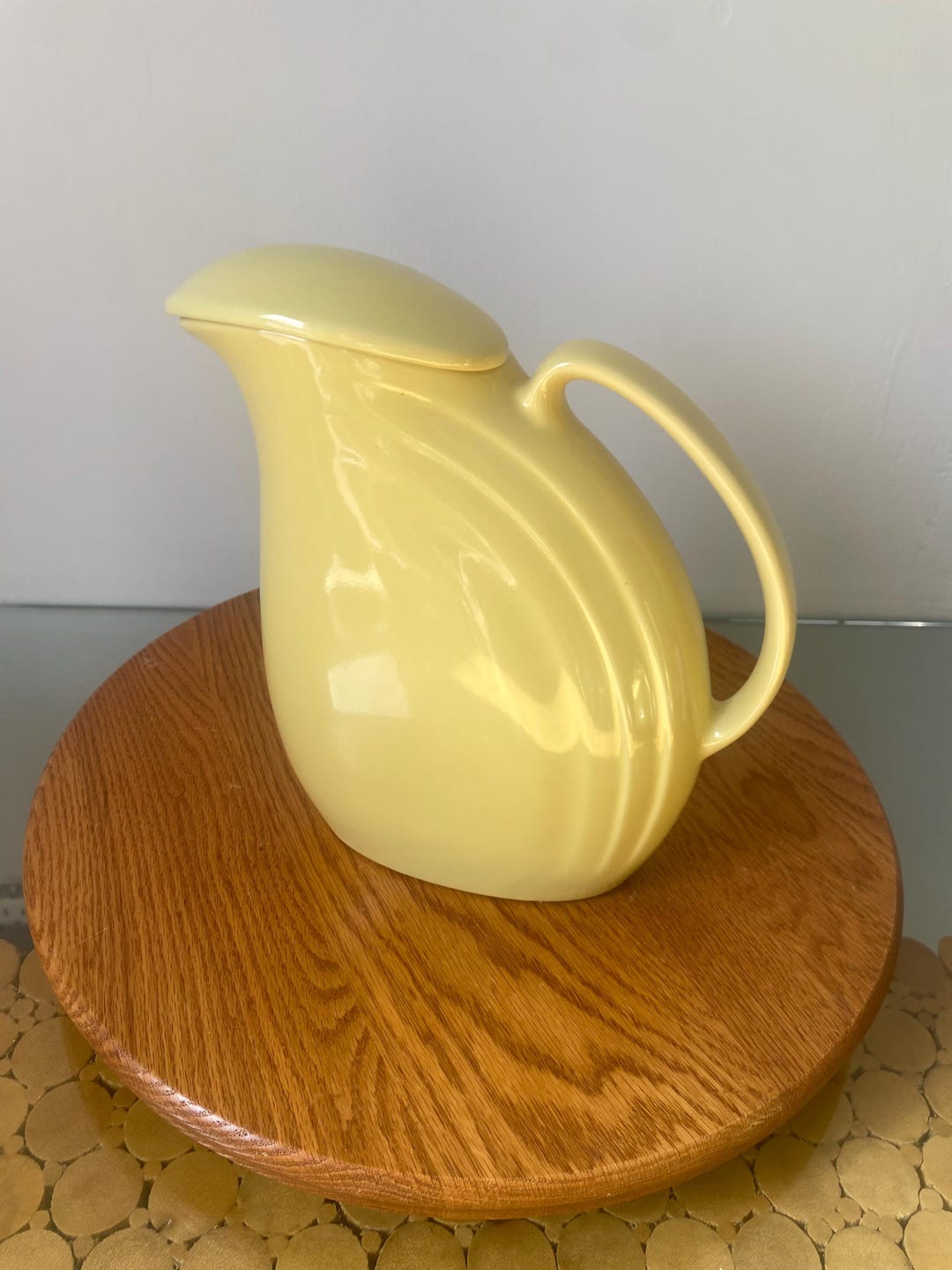 Vintage Hall Yellow Ceramic Pitcher With Lid 2340 Made in USA - Etsy