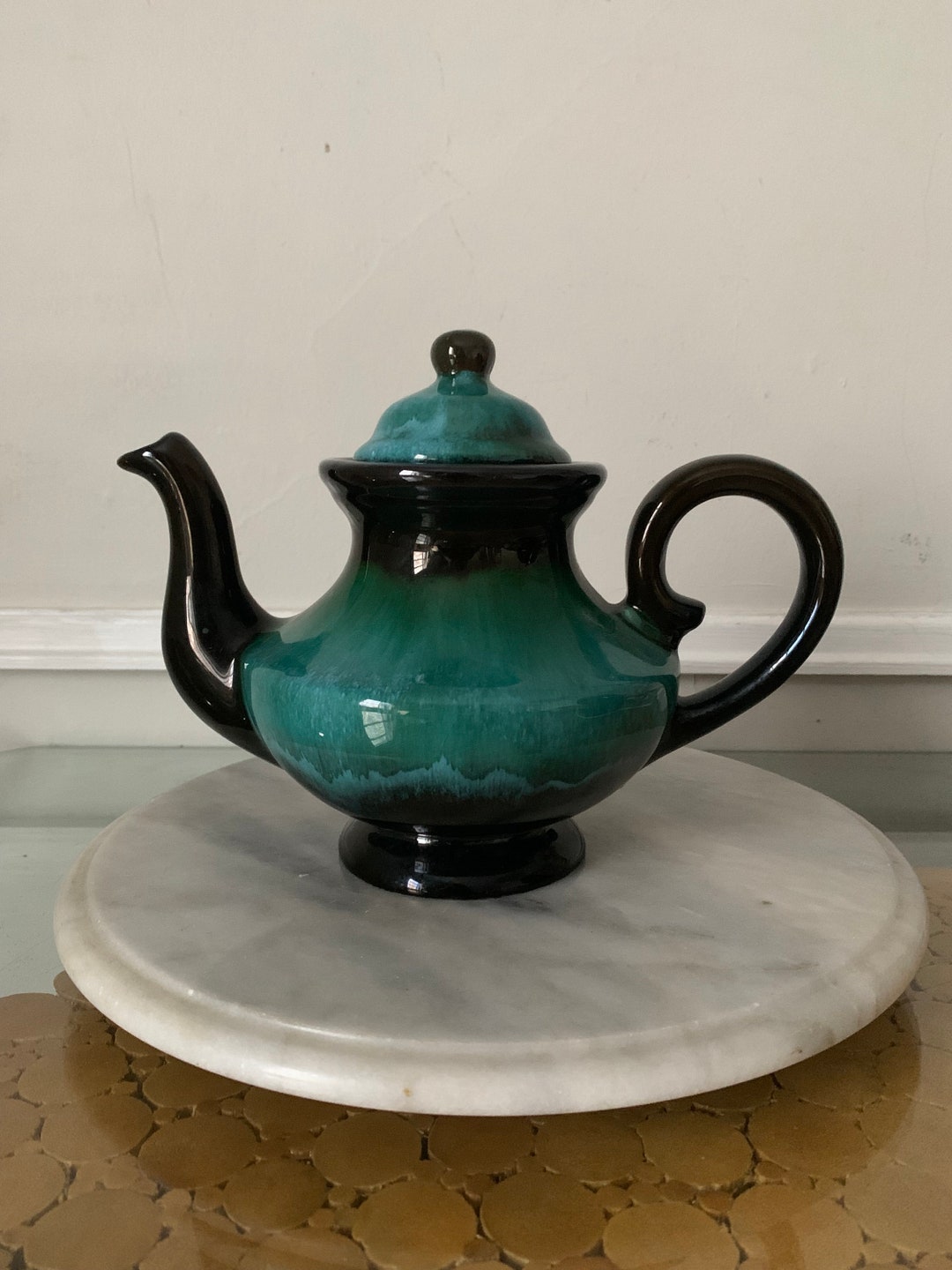 MCM Blue//green Drip Glaze Tea Pot - Etsy