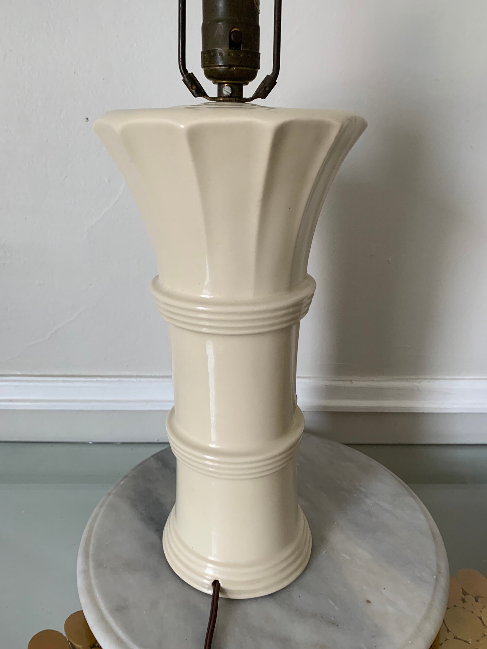 Vintage Medium Cream Ceramic Lamp With Pastel Flowers Table Lamp - Etsy
