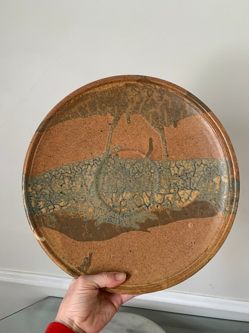 Large Handmade Natural Sandstone Colour Pottery Plate - Etsy