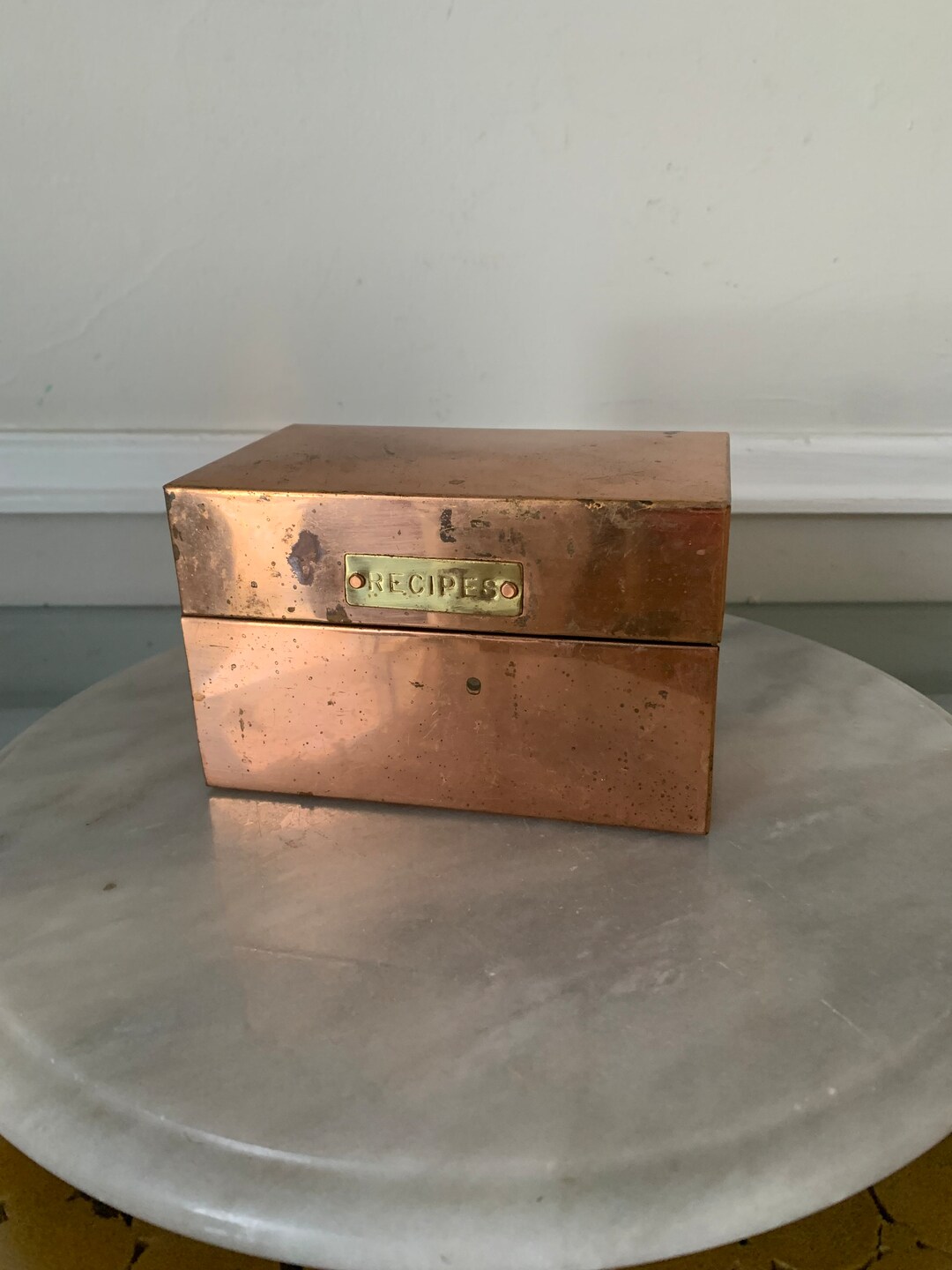 Vintage Copper Recipes Box - Etsy
