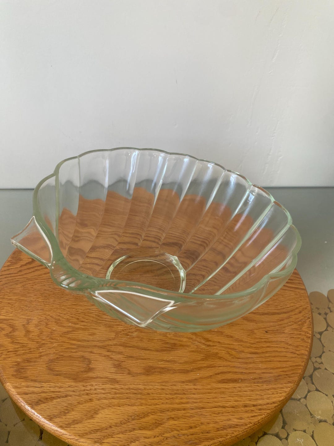 Vintage Clear Glass Shell Bowl - Etsy