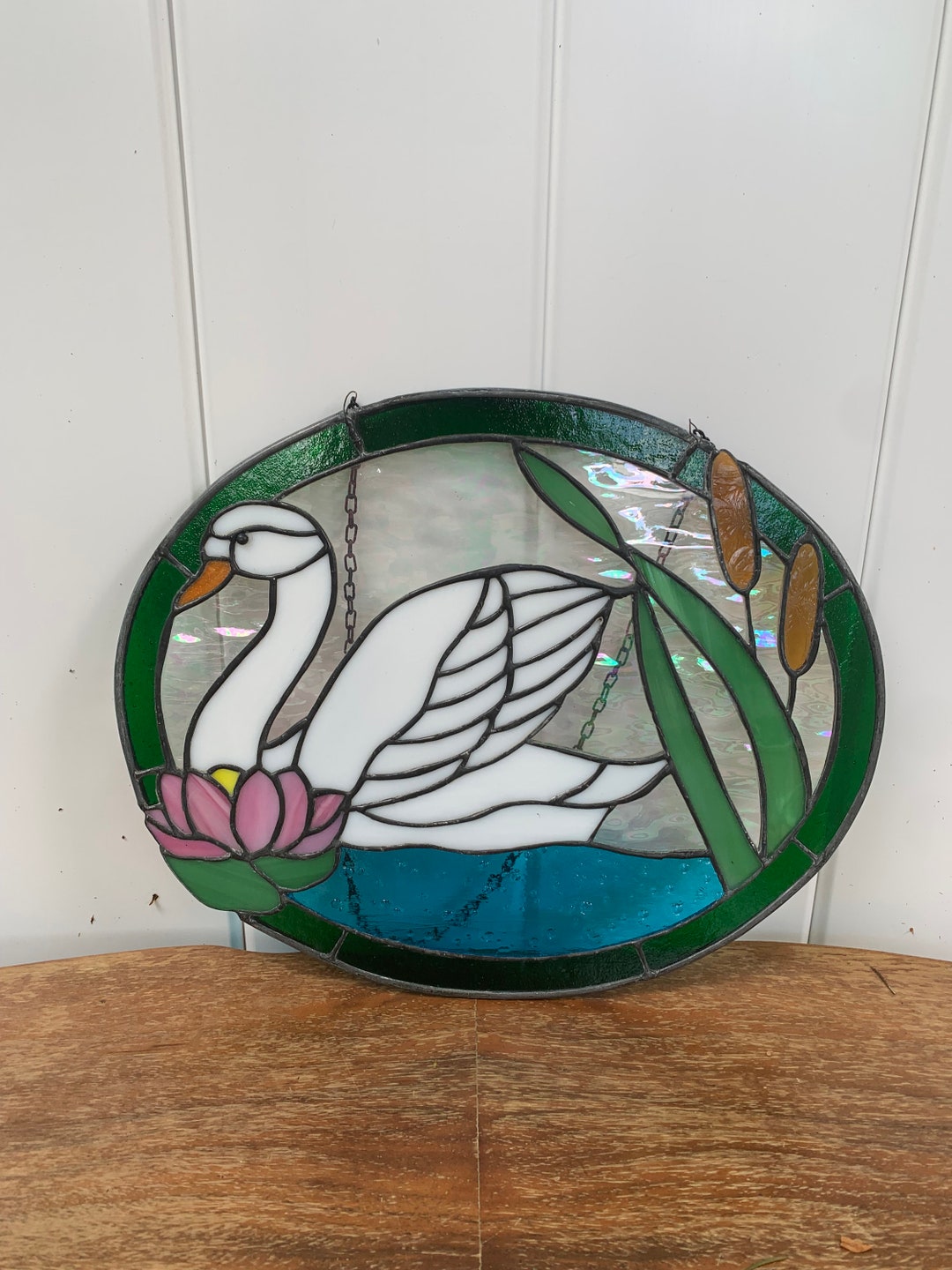Large Handmade Swan Stained Glass Sun Catcher - Etsy