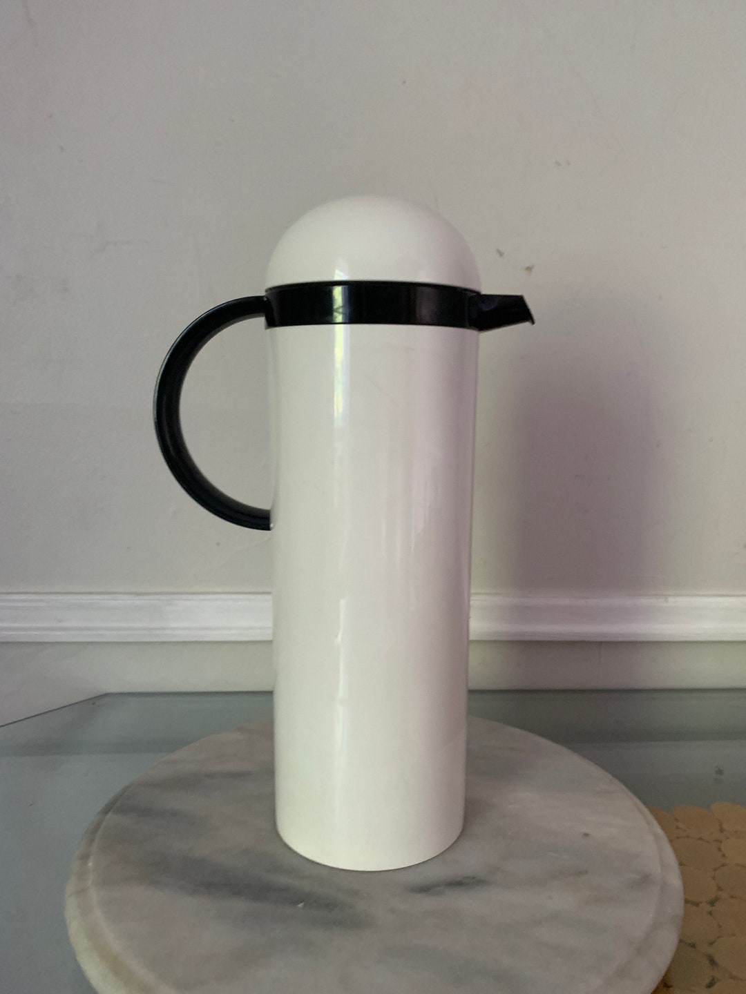 Vintage Esma Design Hot/cold White and Black Thermos Carafe Made in W ...
