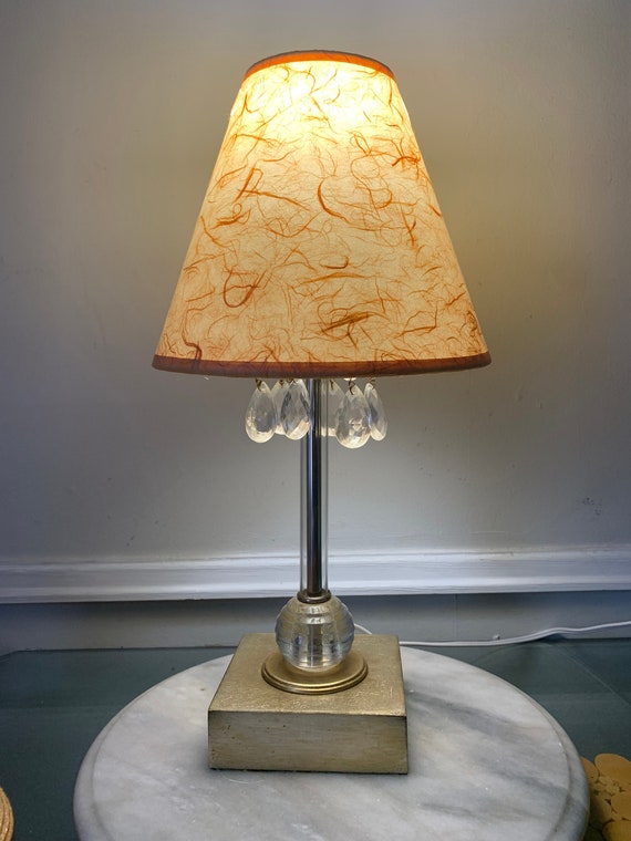 Vintage Small Clear Glass Accent Table Lamp No Shade Etsy UK