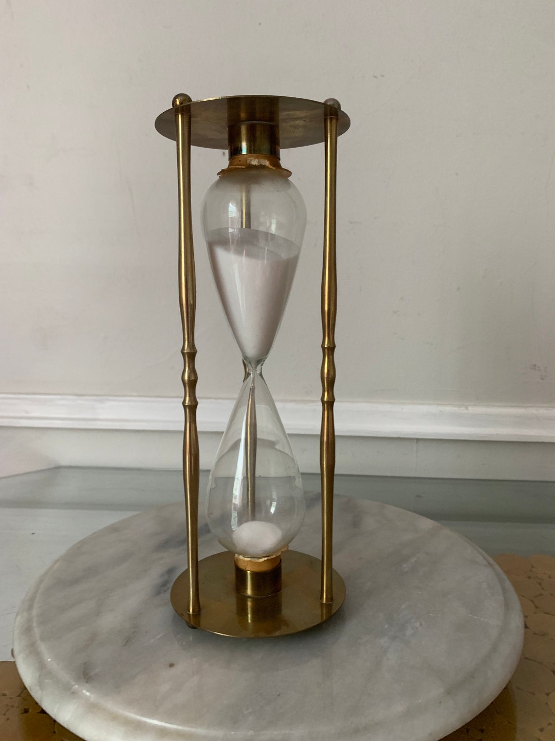 Tall Retro Brass Decorative Sand Half Hour Glass Made in Taiwan - Etsy