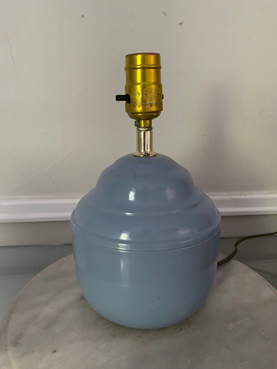 Vintage Short Sky Blue Metal Lamp No Shade - Etsy