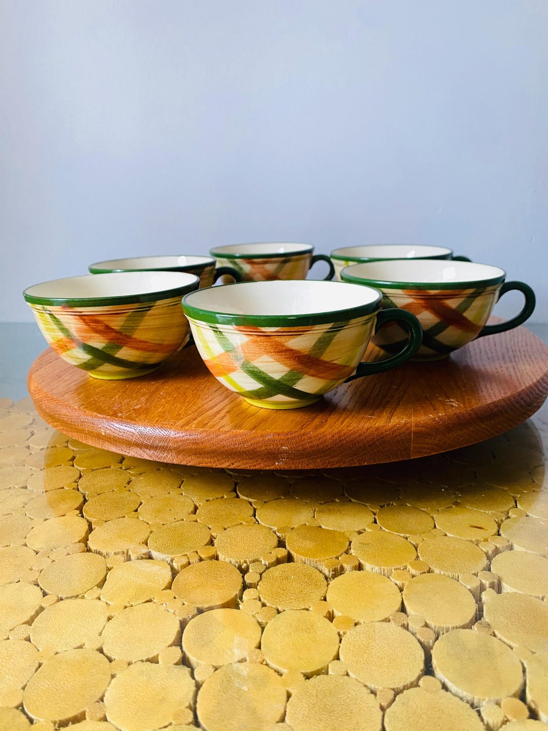 Set of 6 Vintage Vernonware TAM 'O SHANTER Plaid Cups Made in ...
