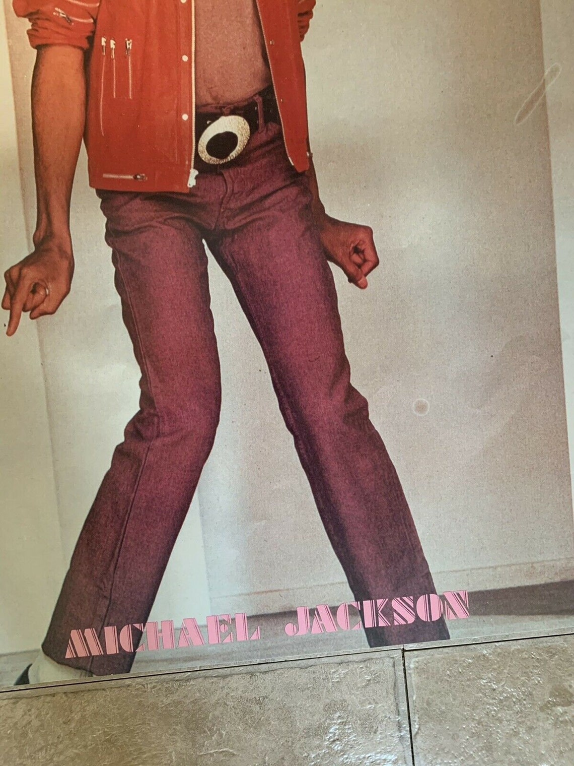 Vintage 80s Original Michael Jackson Jacket Beat It Promo Poster 18"x23 ...