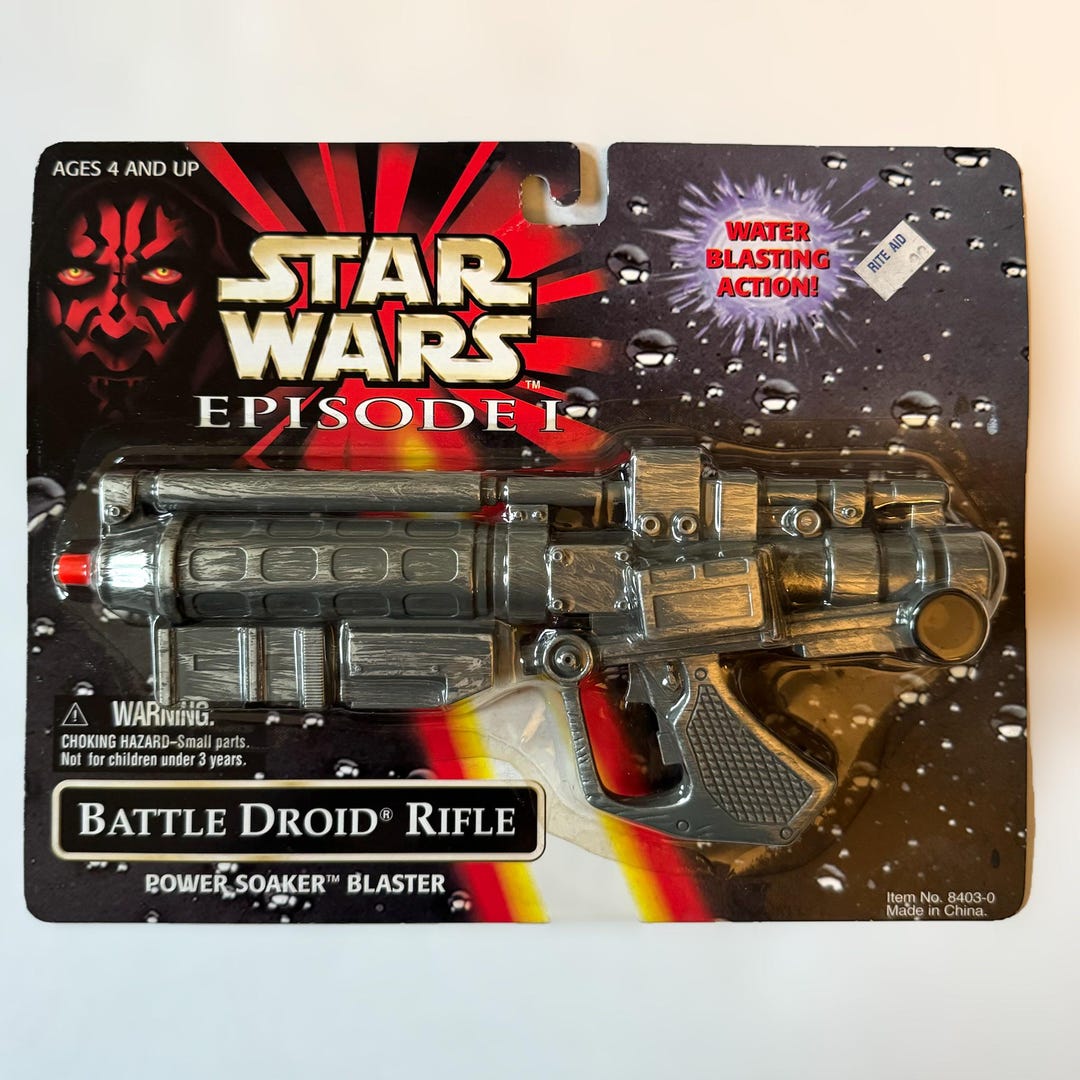 Larami Star Wars Episode 1 Battle Droid Rifle Toy Water Gun Power ...