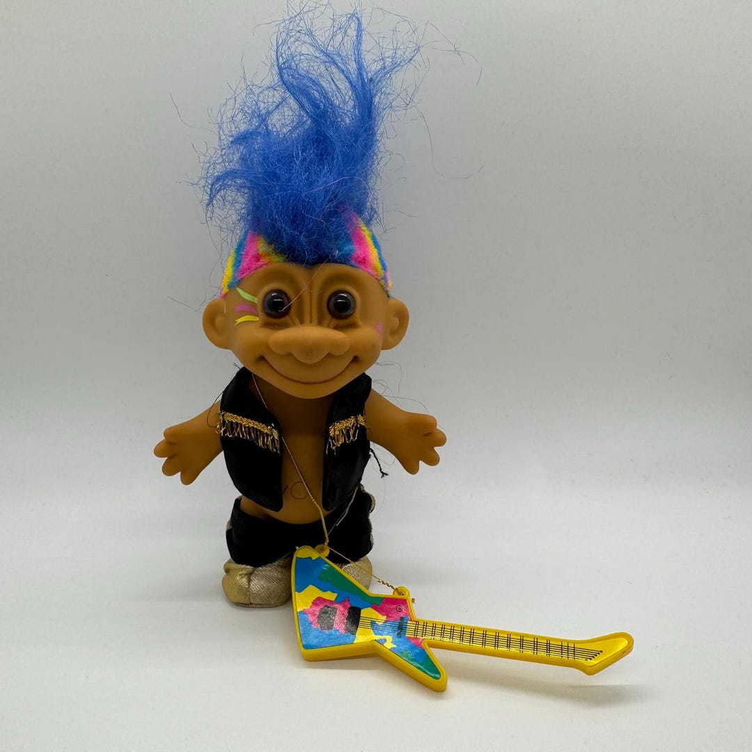 Vintage Russ Punk Rock Guitar Mohawk Troll 5” Rockstar - Etsy