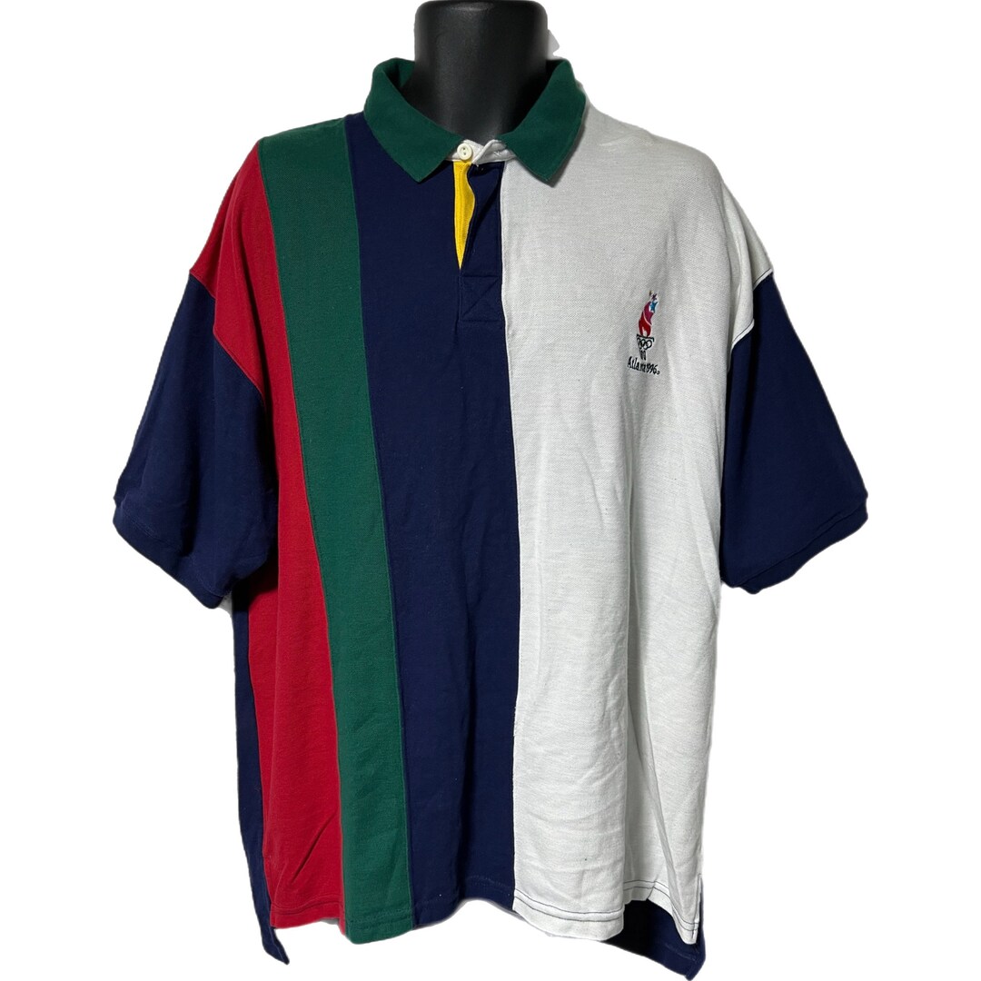 Vintage 1996 Olympic Games Atlanta Short Sleeve Polo Shirt XL ...