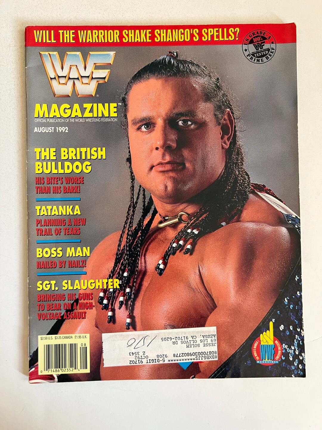 WWF Magazine 1992 August Volume 11 #8 the British Bulldog Davey Boy ...