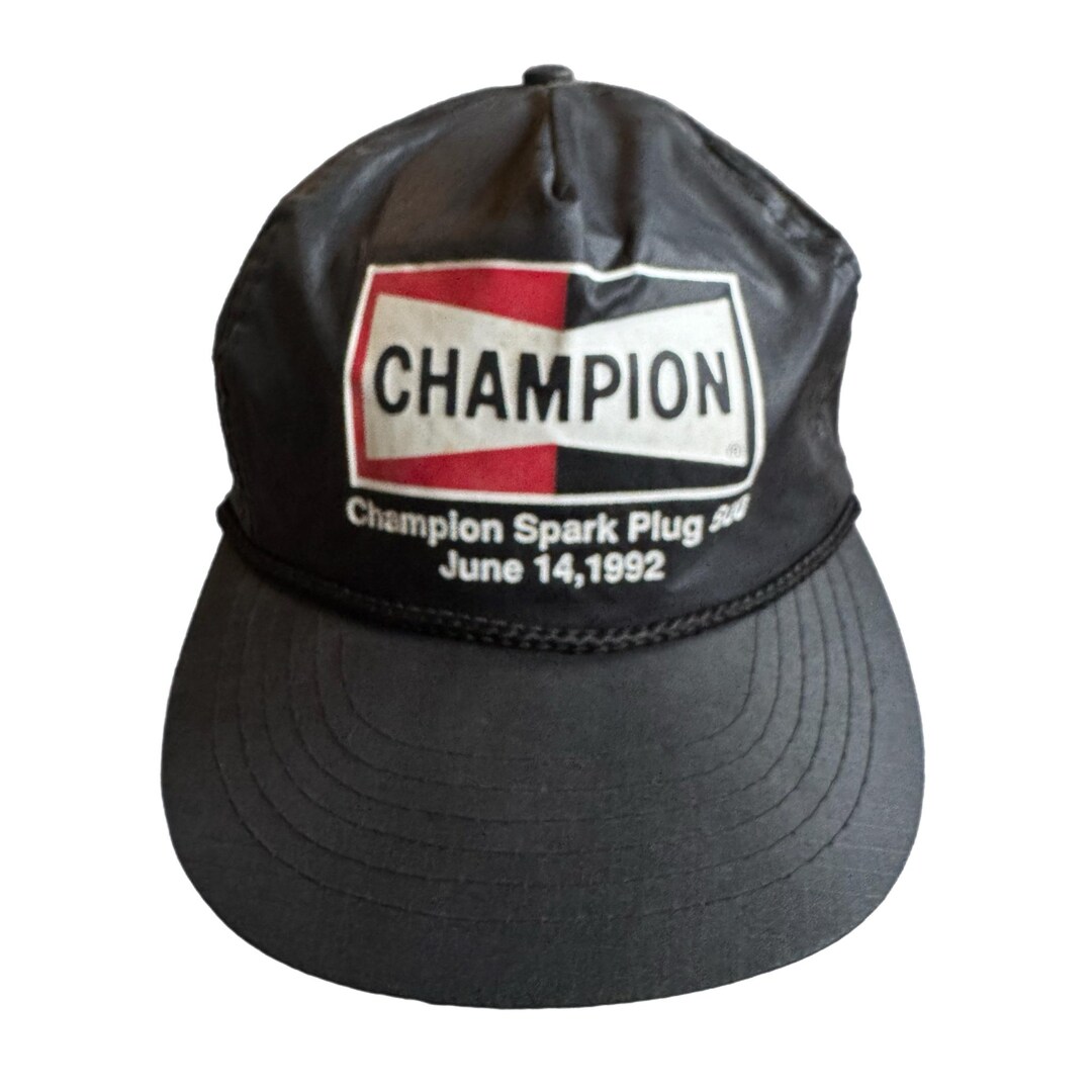 Vintage Champion Spark Plug 500 Racing 1992 Rope Nylon Ripstop Hat Cap ...