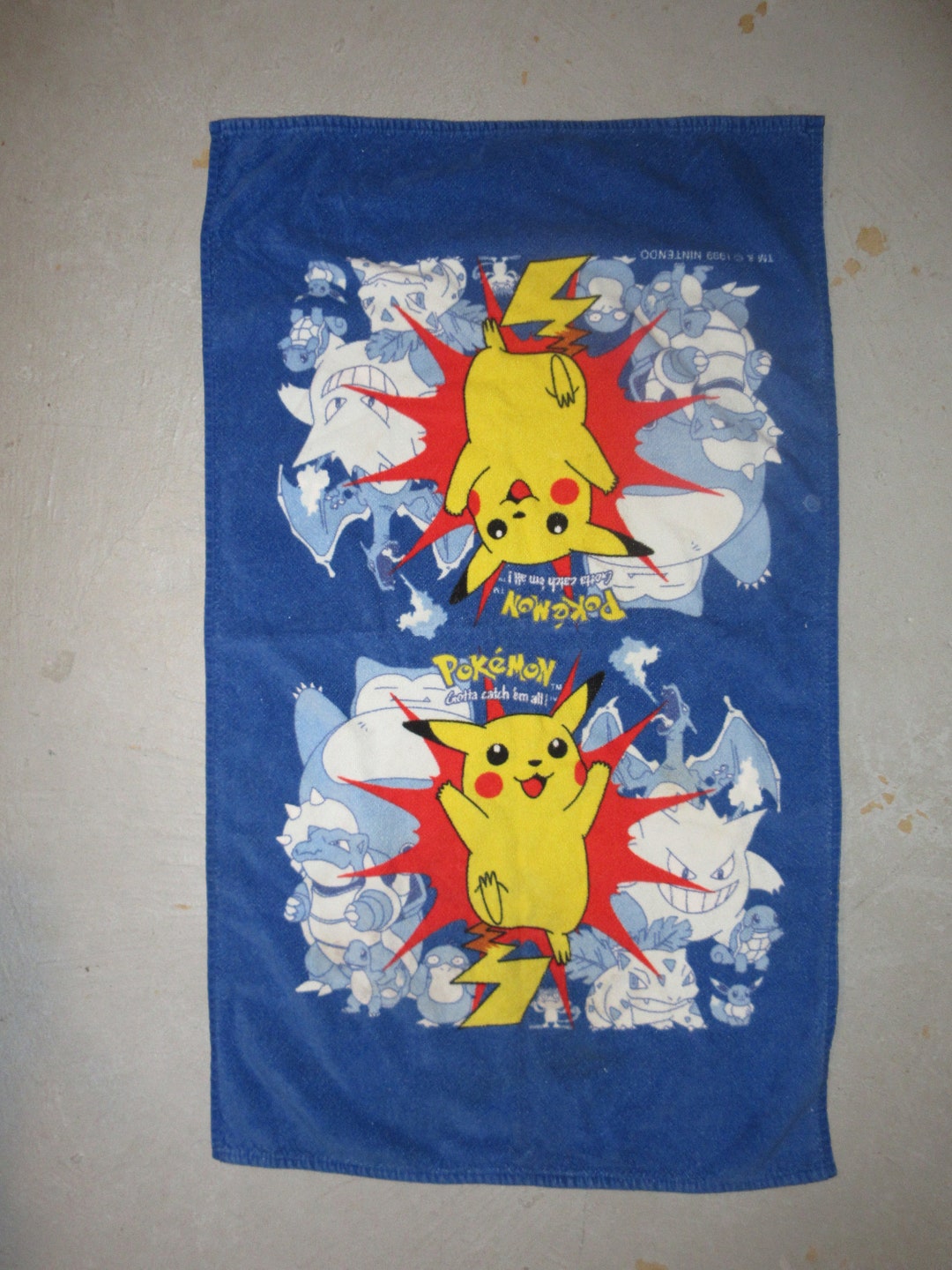 Vintage 1999 Nintendo Pokemon Pikachu Franco Towel 22"x38" - Etsy