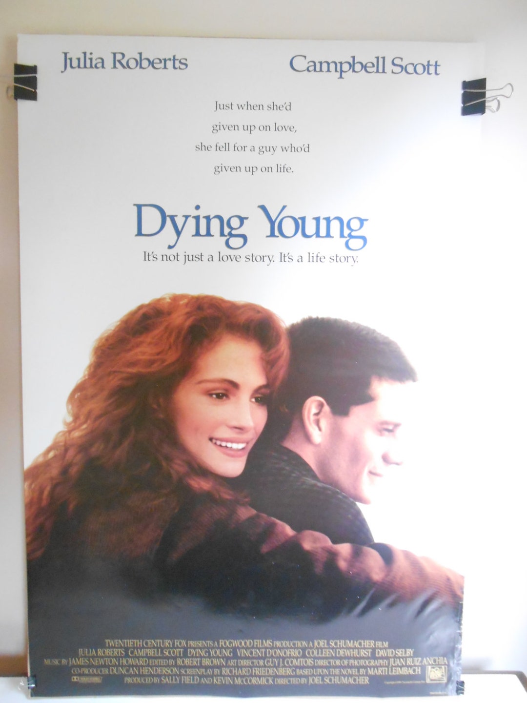 Dying Young (1991) Double Sided Original Movie Poster Julia Roberts ...