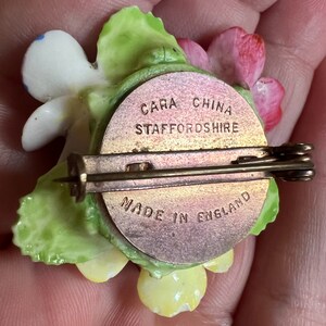 Vintage Cara China Staffordshire Porcelain Flowers Floral Pin Brooch ...
