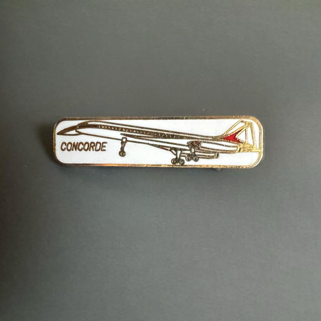 Vtg Pinnacle Designs Gold Tone Concorde Supersonic Airplane Enamel ...