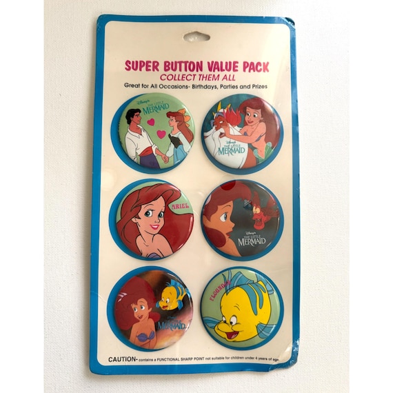 Vintage Disney The Little Mermaid Super Button Pack o… - Gem