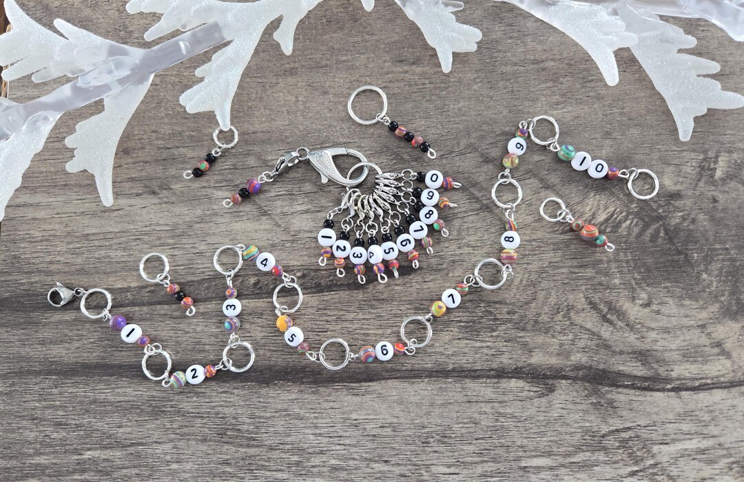 Chain Style Row Counter - Number Stitch Marker - Row Knitting Counters ...