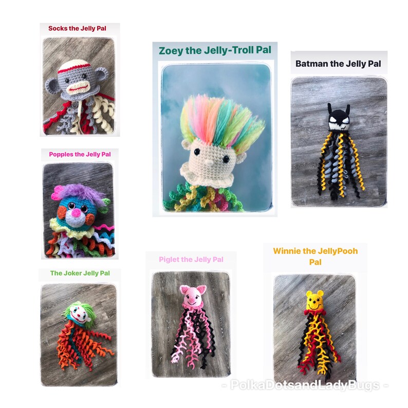 Crochet Pattern Pack Any 5 Jelly Pals Patterns Crochet | Etsy