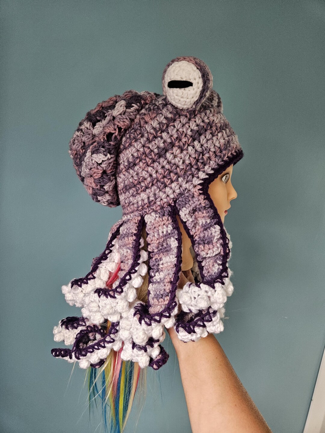 Octopus Hat READY TO SHIP Crochet Octopus Hat Crochet Winter Hat Ooak ...