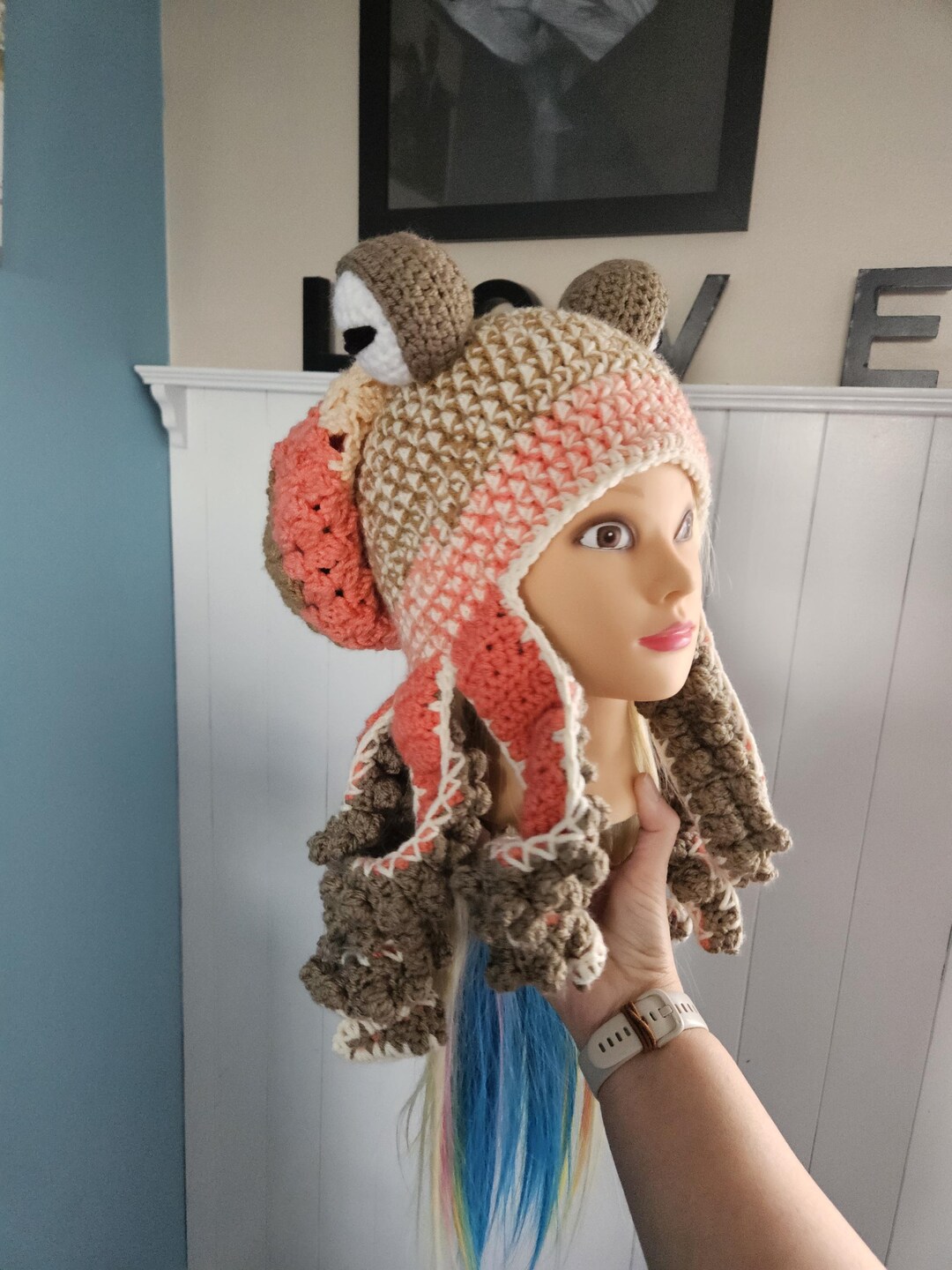 Octopus Hat READY TO SHIP Crochet Octopus Hat Crochet Winter Hat Ooak ...