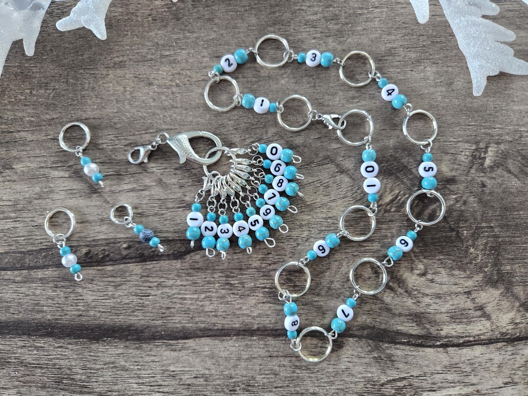 Chain Style Row Counter - Number Stitch Marker - Row Knitting Counters ...