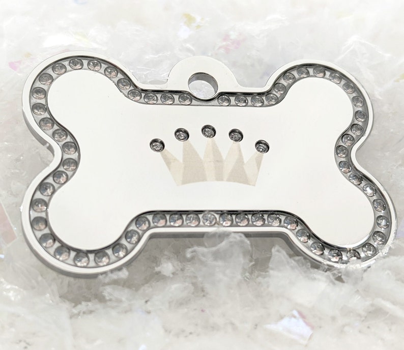 Fancy Dog ID Tags for Dogs Luxury Bling Dog Collar Tags with | Etsy