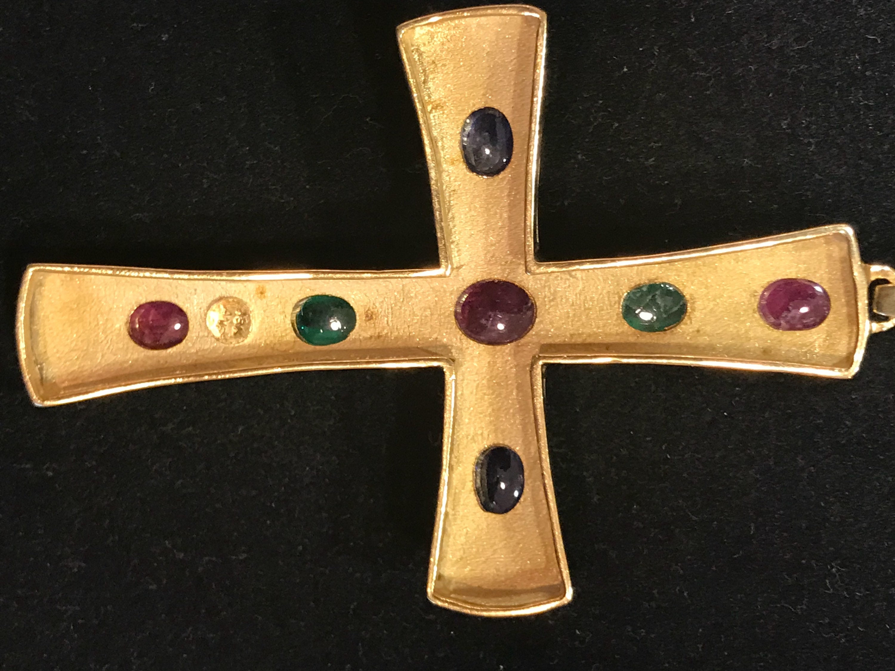 Beautiful Italian Cross With Cabochon Stones - Etsy