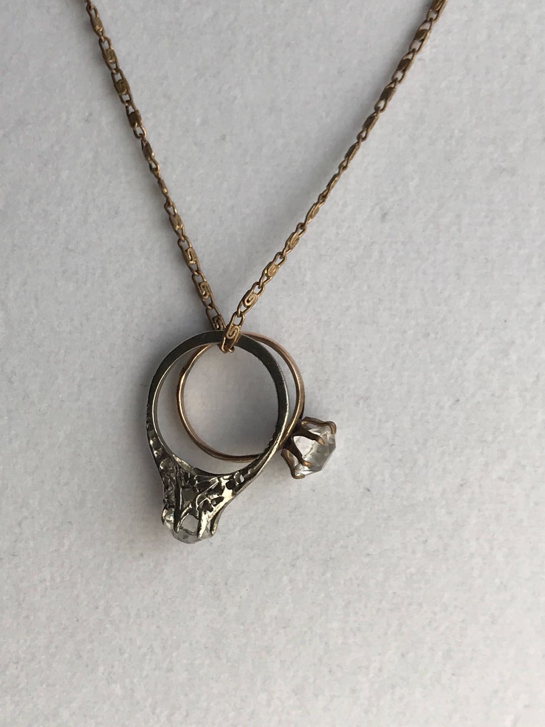 Vintage Gold Toned Chain With Rings - Etsy