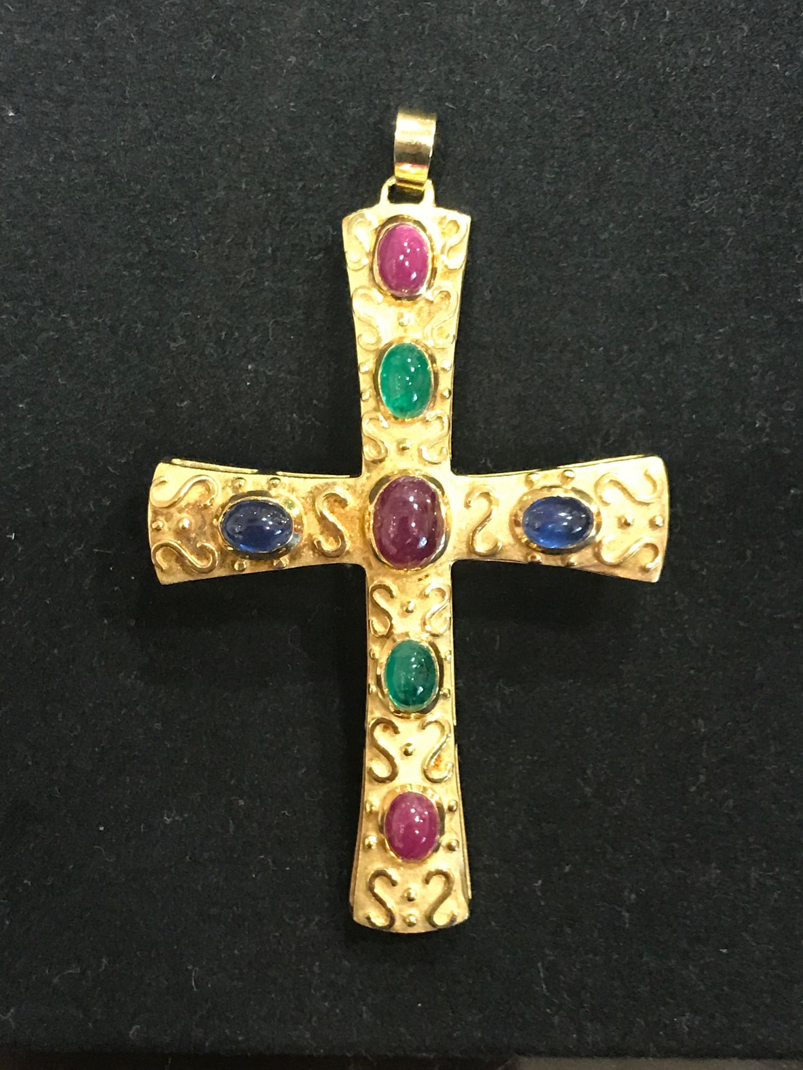 Beautiful Italian Cross With Cabochon Stones - Etsy