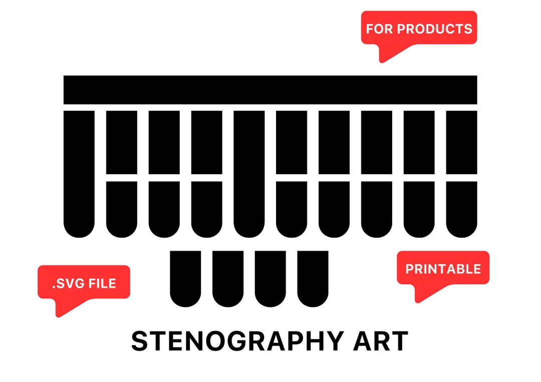 Stenography Keyboard .SVG Printable | Steno Chart, Court Reporter Art ...