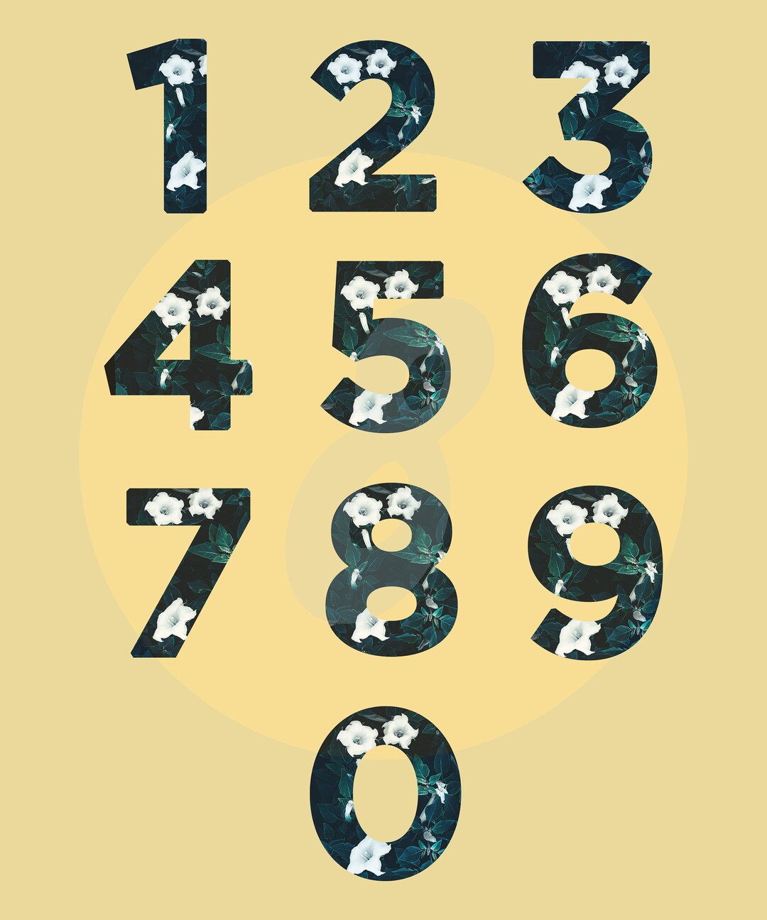 Floral Numbers 10 Pack | Numbers Include (0-9) | Digital Download ...