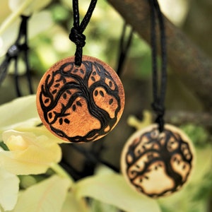 Tree of Life Necklace Pendant Wooden Spiritual Jewellery Personalised ...