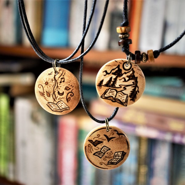 Book Pendant Necklace - Etsy