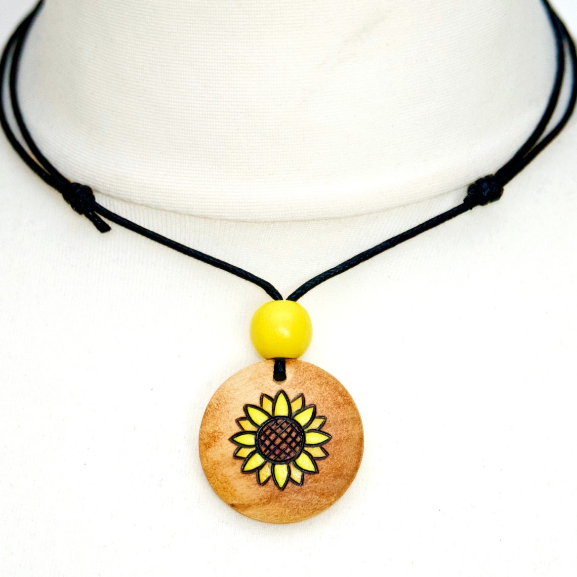 Sunflower Necklace, Summer Jewellery, Hippie Choker, Boho Pendant ...
