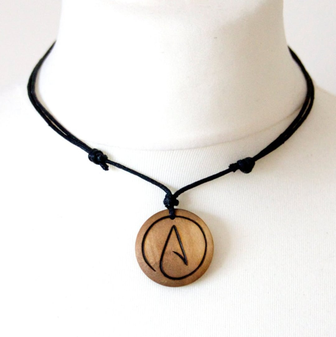 Atheist Symbol Necklace, Personalised Atheism Jewellery for Men and ...