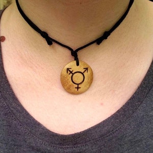 Transgender Symbol Necklace, Ftm Mtf, Handmade Personalised Engraving ...