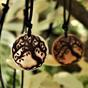 Tree of Life Necklace Pendant Wooden Spiritual Jewellery Personalised ...