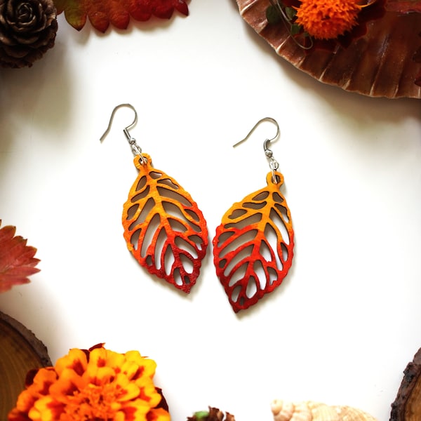 Autumn Leaf Earrings - Etsy