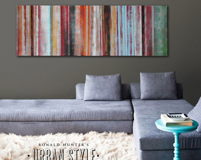 XL Abstract Painting Urban Natural Striped Colors 59 - Etsy